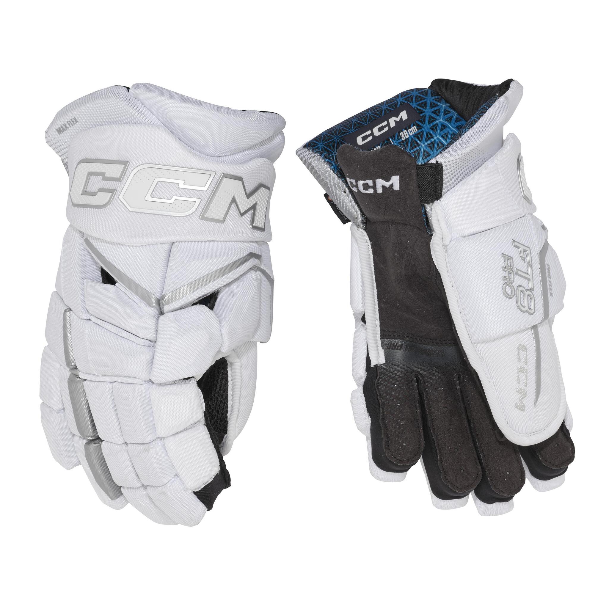 CCM JetSpeed FT8 PRO White Senior Hockey Gloves (2025) | Source for Sports | Source for Hockey